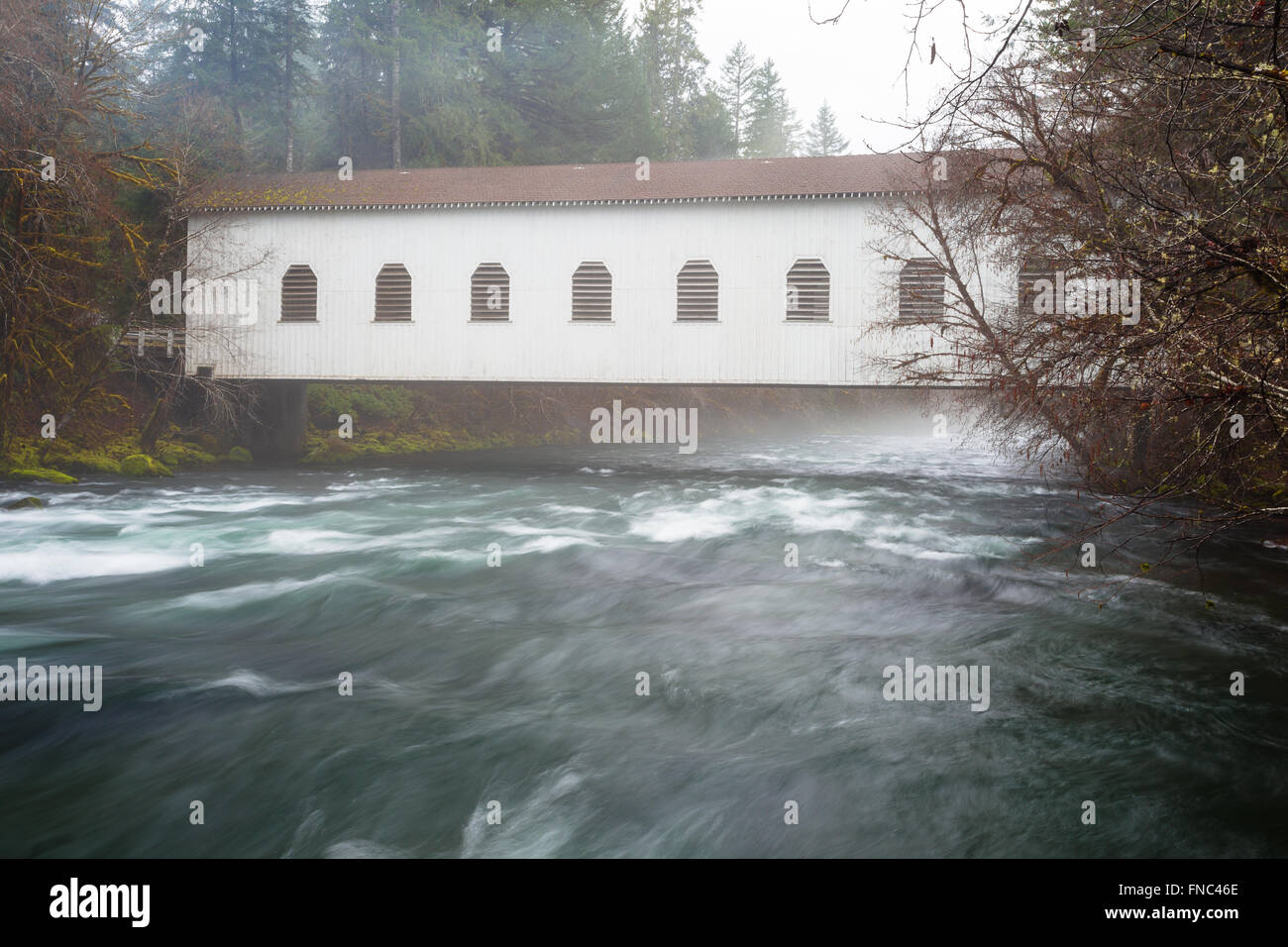Historic Belknap Bridge over the Upper McKenzie River in the Willamette ...