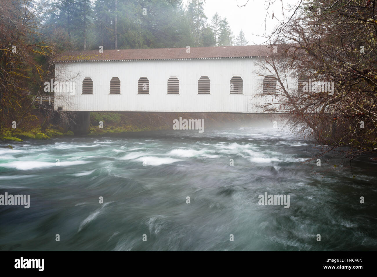Historic Belknap Bridge over the Upper McKenzie River in the Willamette ...