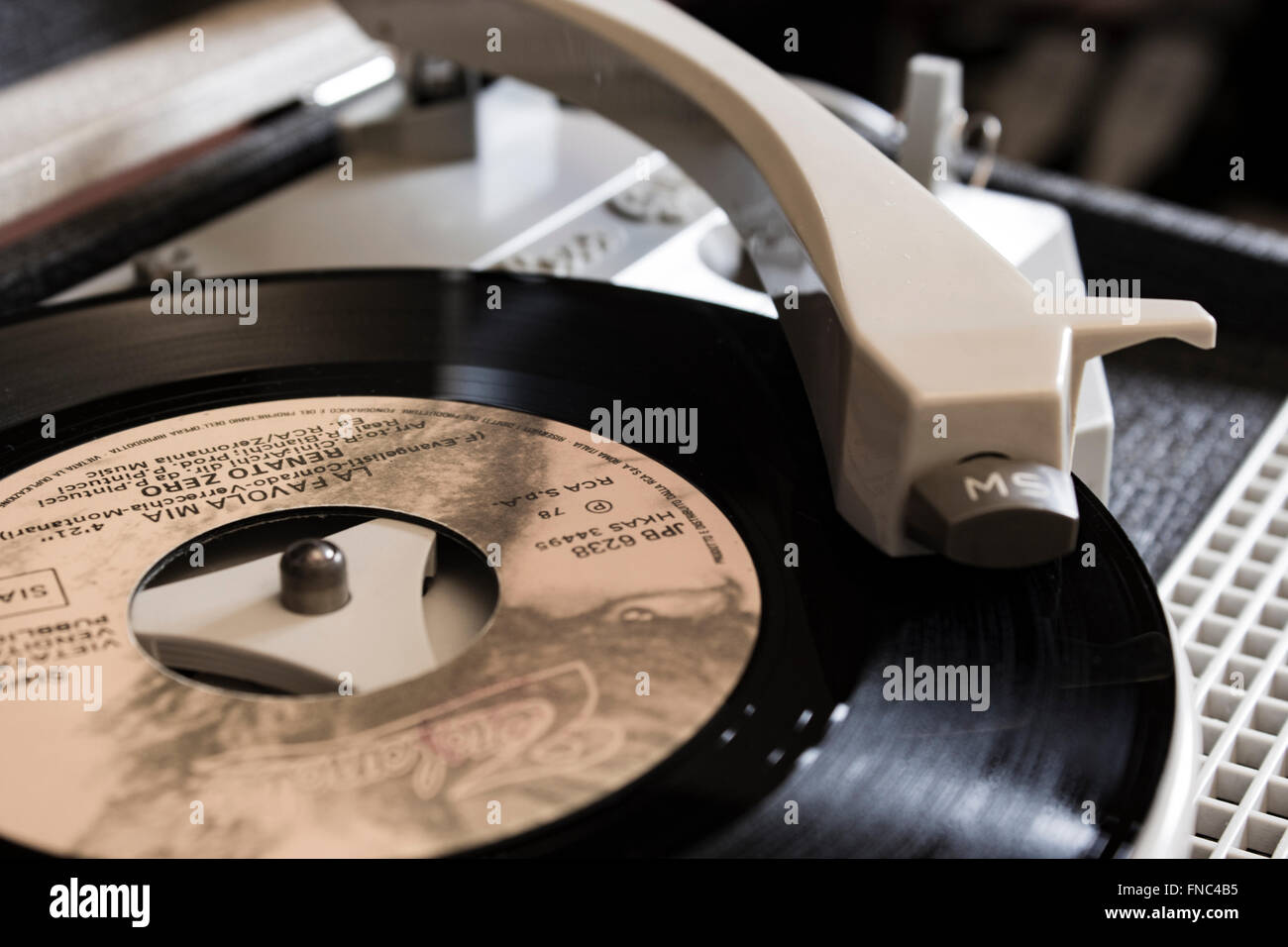 A Vintage Record Player and a 45 LP Stock Photo - Alamy