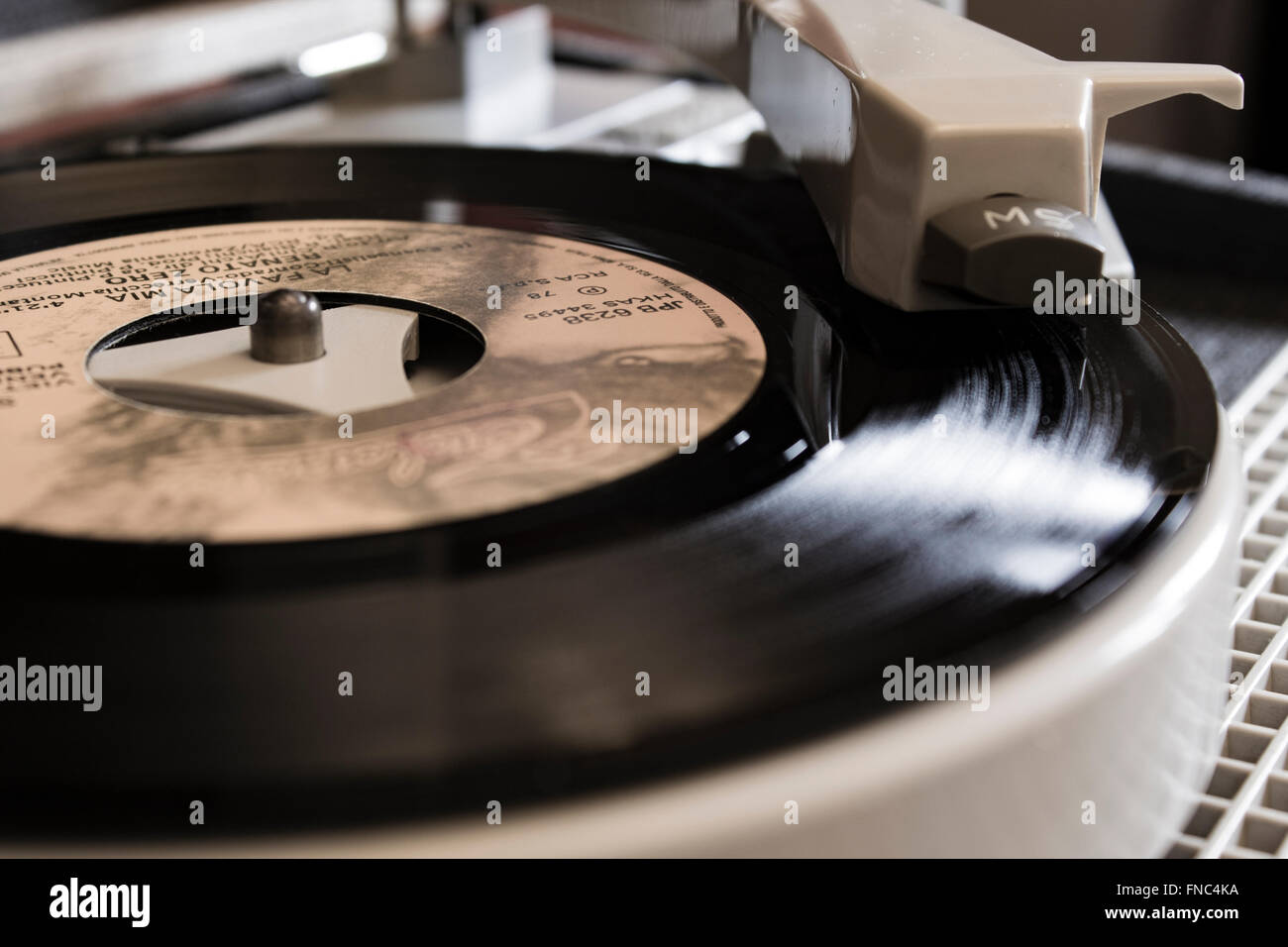A Vintage Record Player and a 45 LP Stock Photo - Alamy