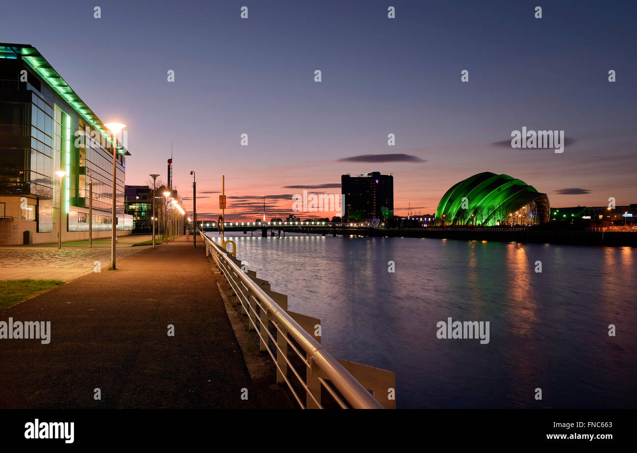 Glasgow Quay looking along the River Clyde to the Armadillo, (Clyde ...
