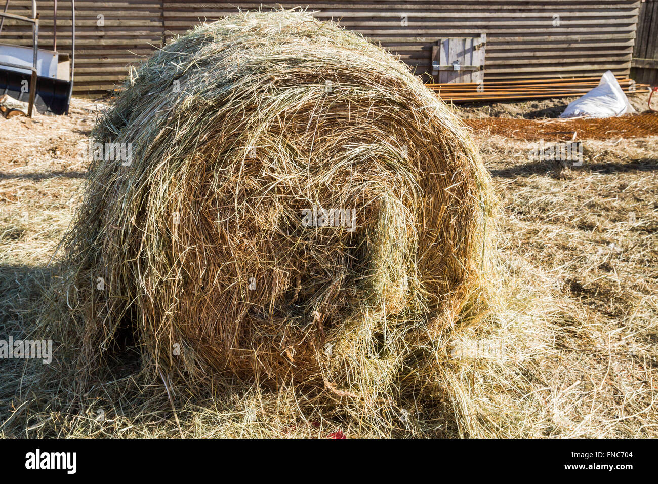 Haystack on the farm Stock Photo - Alamy