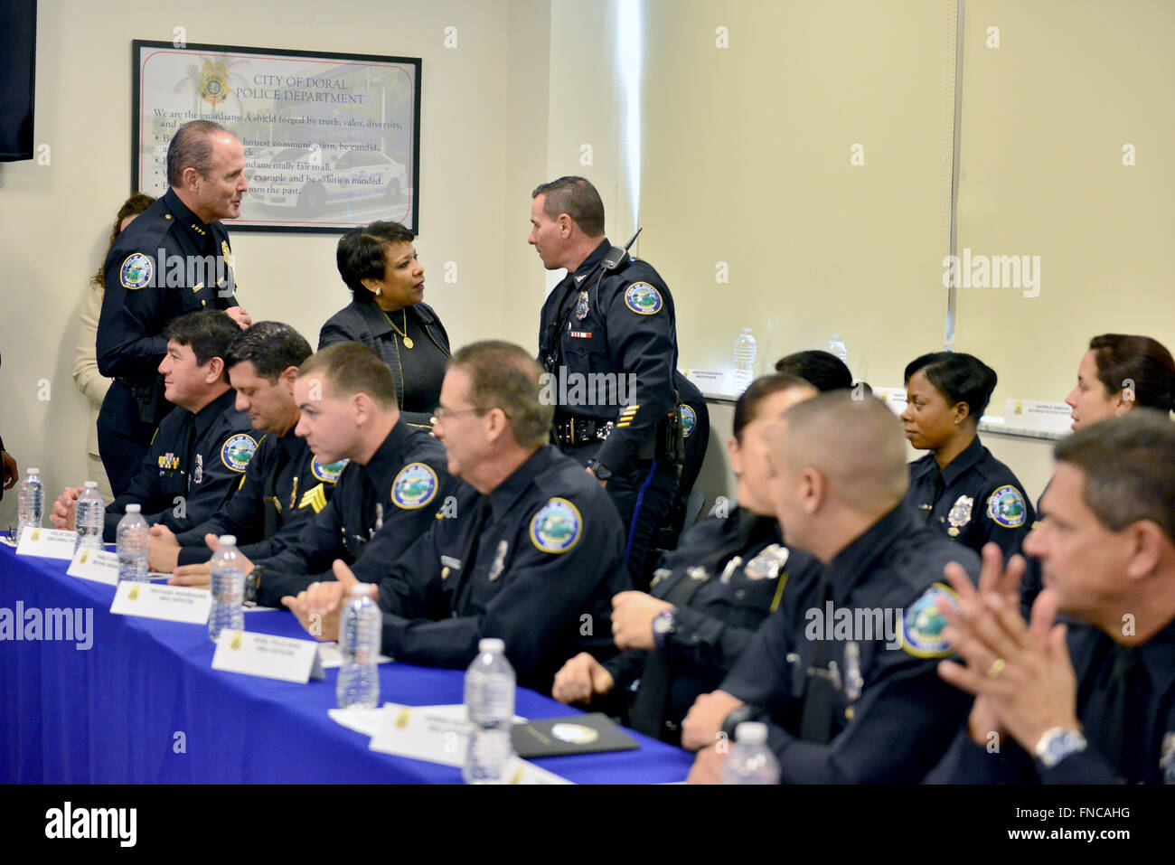 U.S. Attorney General Loretta E. Lynch visits the Doral Police ...