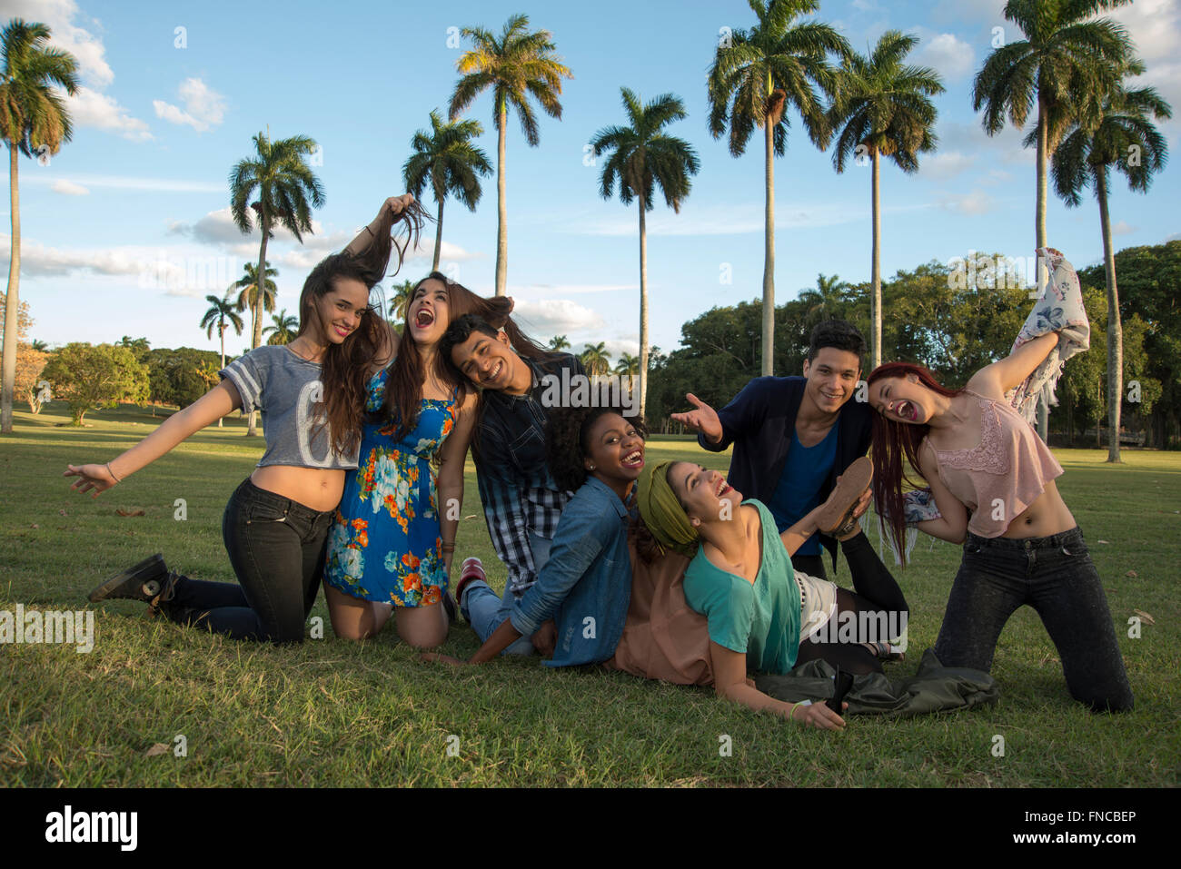 Young people having fun outdoors Stock Photo - Alamy