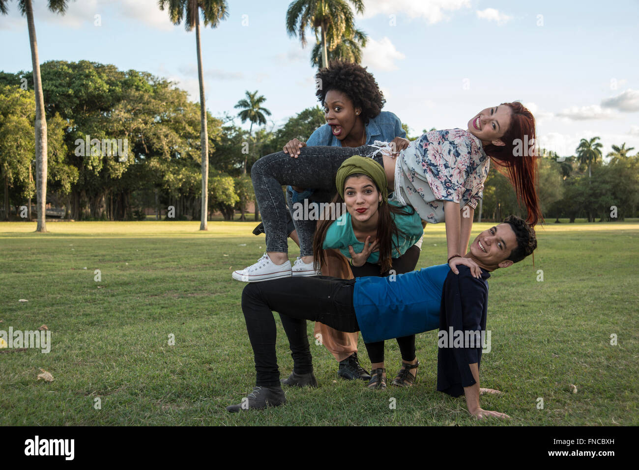 Young people having fun outdoors Stock Photo - Alamy