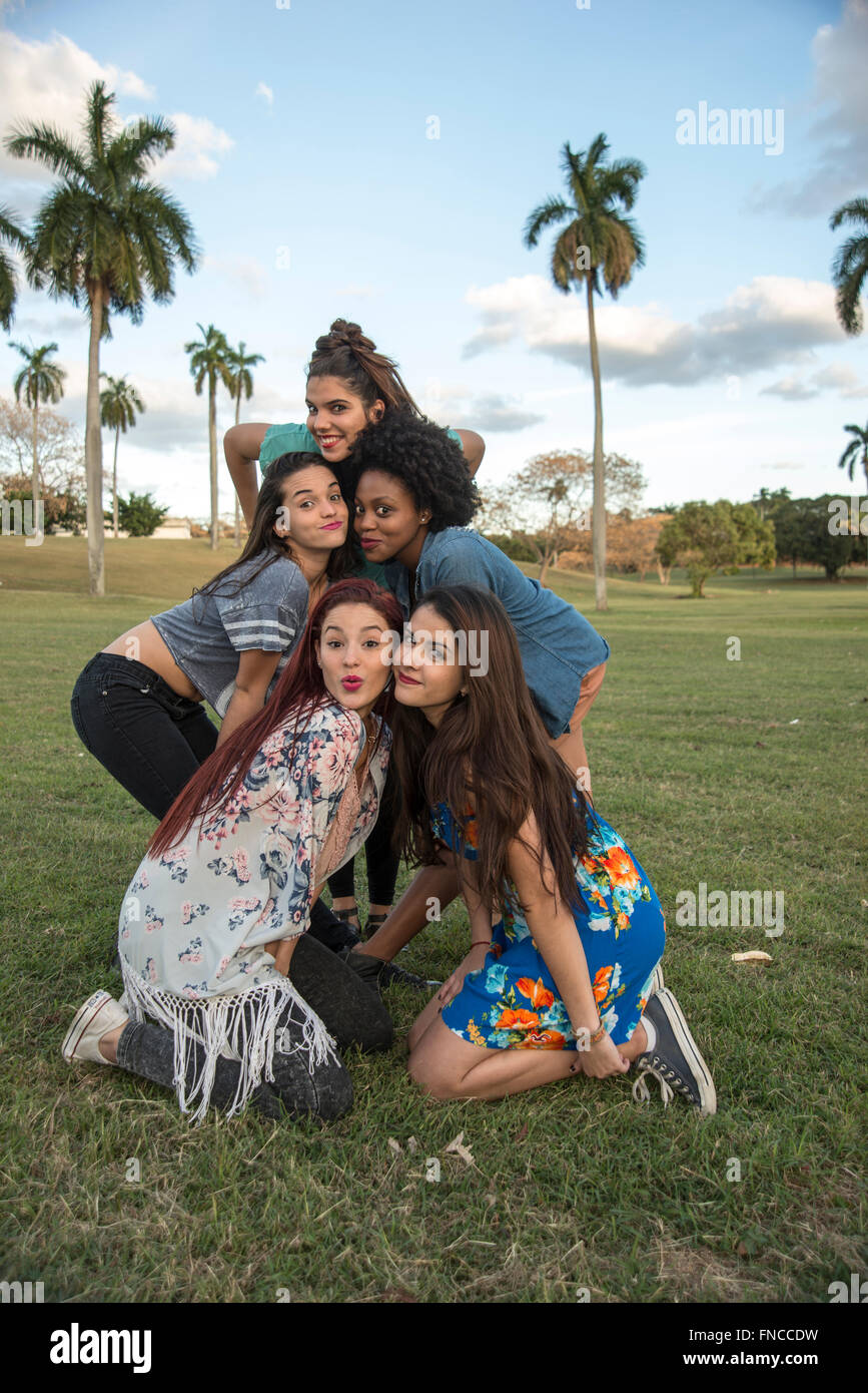 Young people having fun outdoors Stock Photo - Alamy