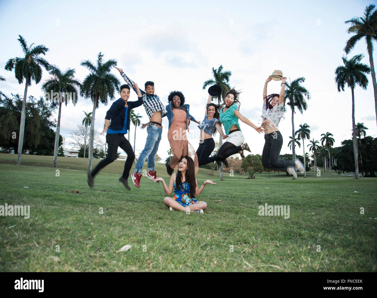 Young people having fun outdoors Stock Photo - Alamy