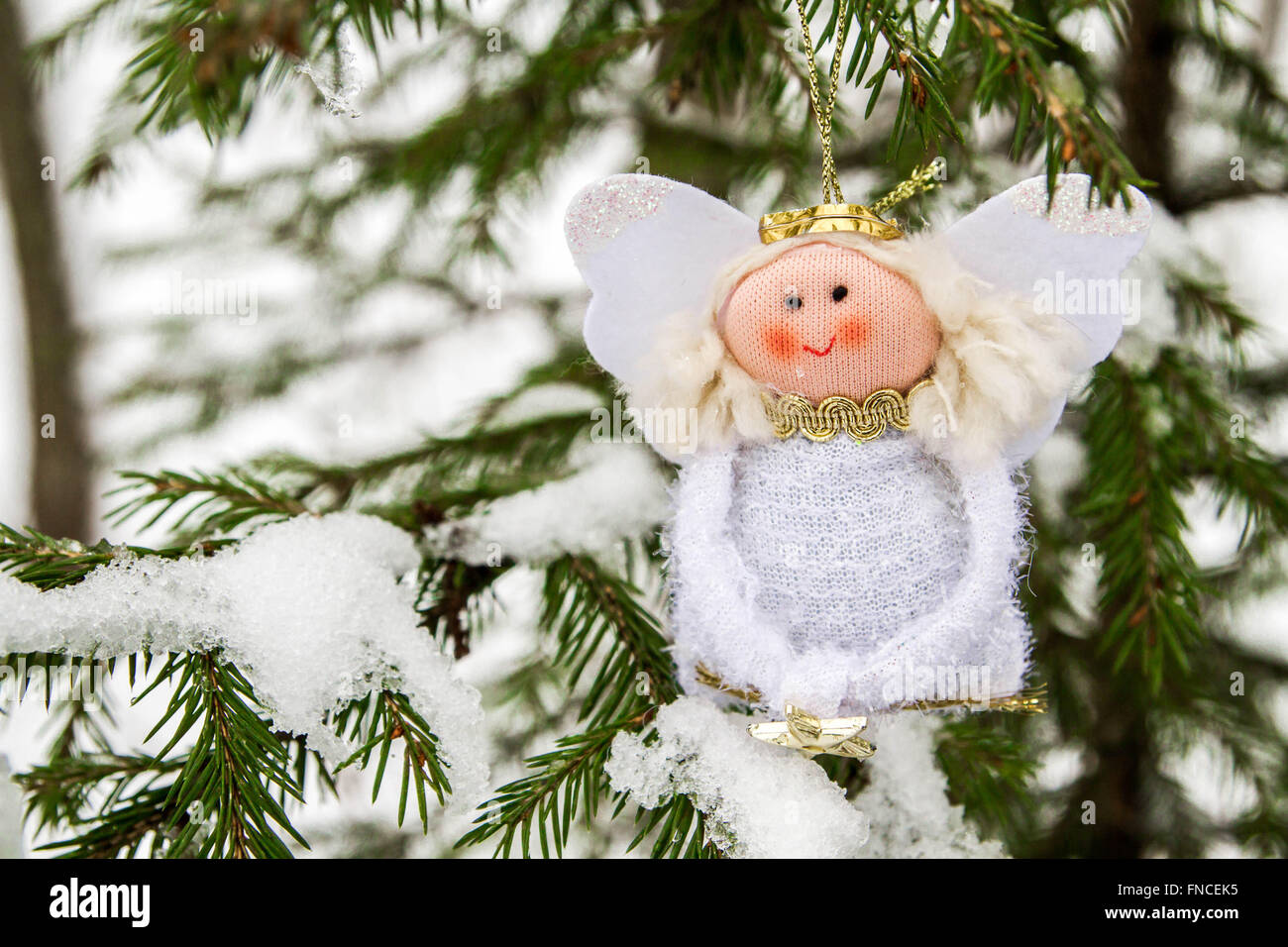 The angel on the Christmas tree Stock Photo - Alamy