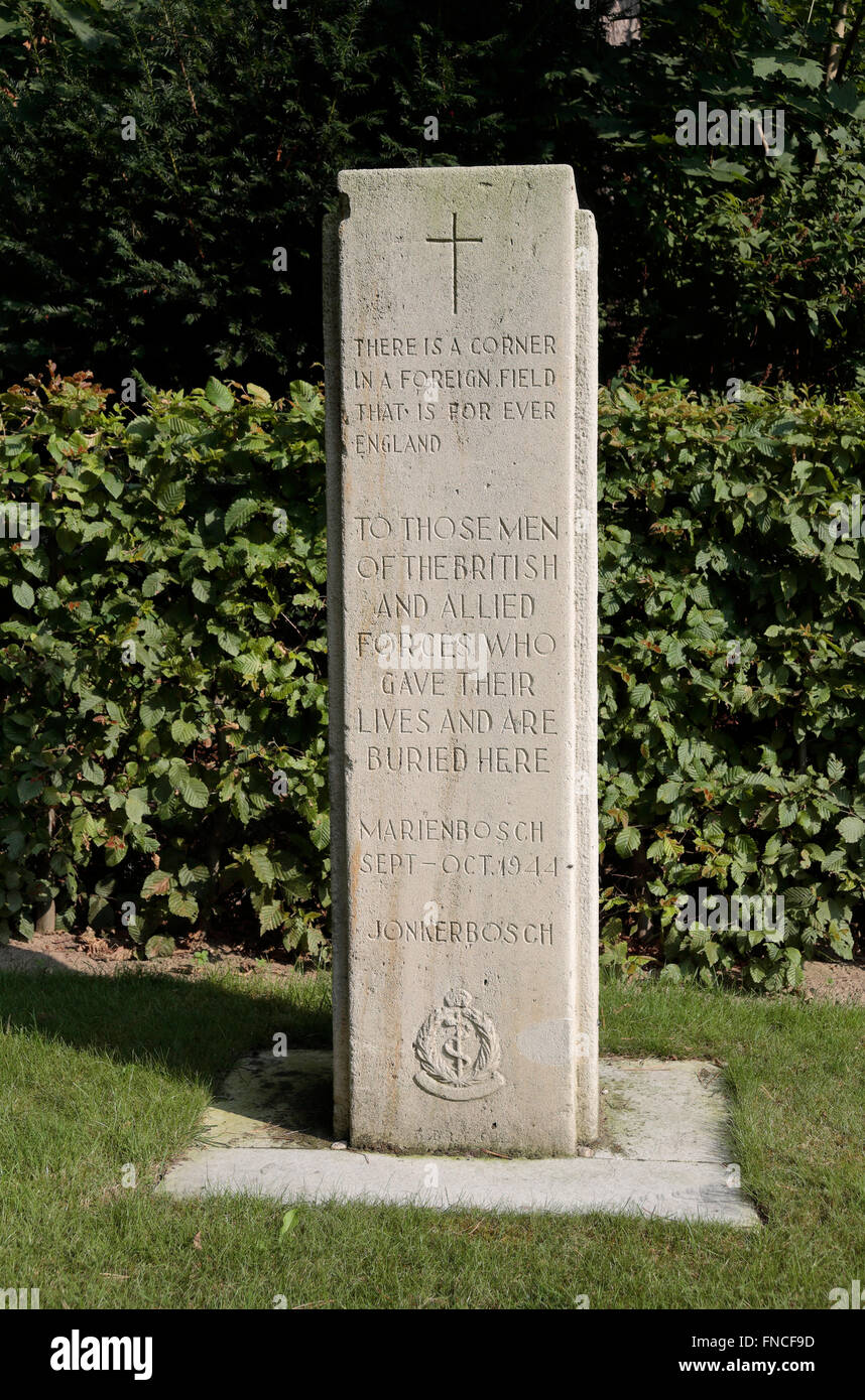 The Marienbosch Memorial in the CWGC Jonkerbos War Cemetery, Nijmegen ...