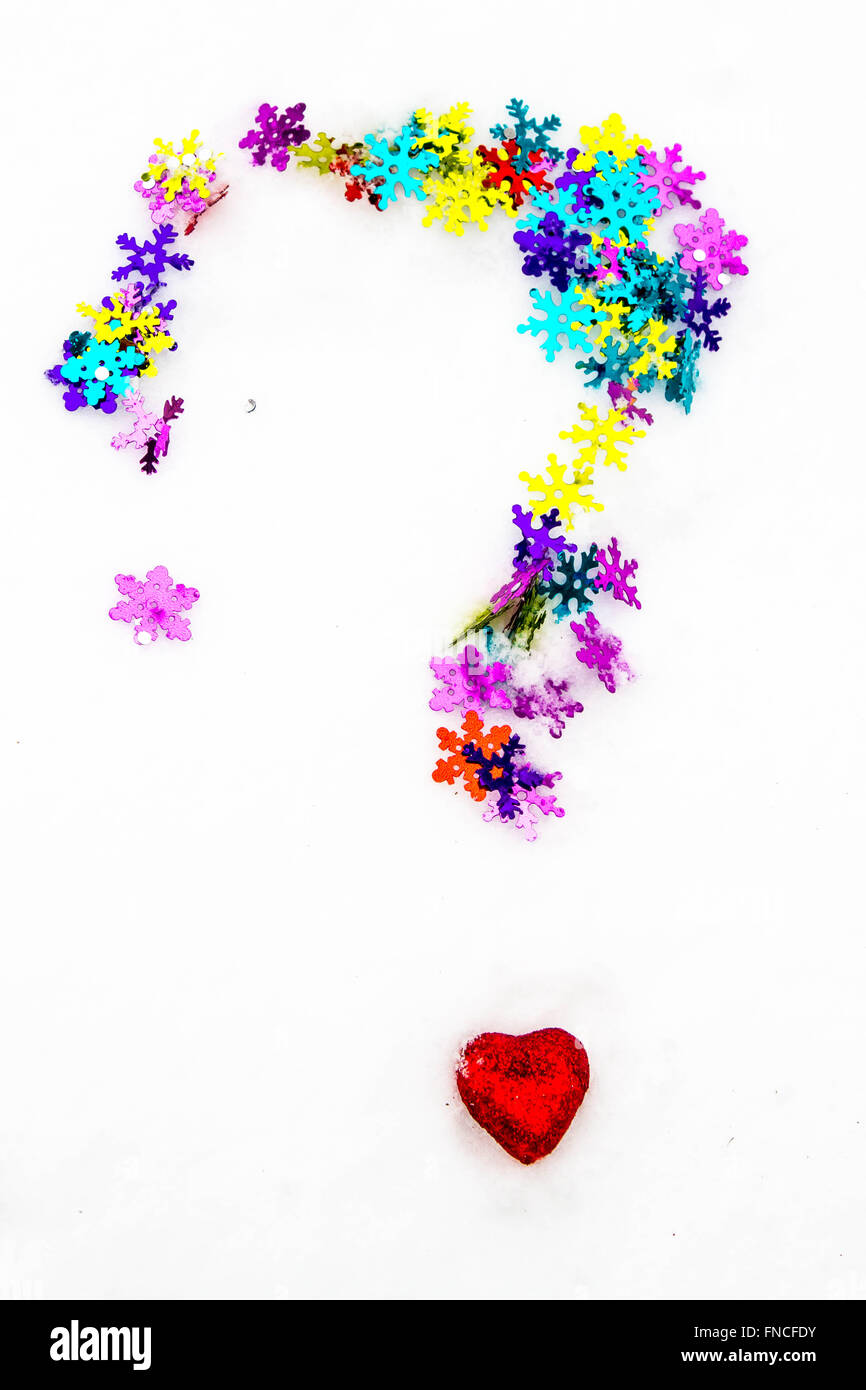 The question mark in the snow Stock Photo - Alamy