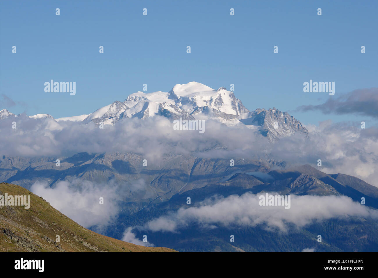 Grand Combin, seen from Demecre near Martigny, Switzerland Stock Photo ...