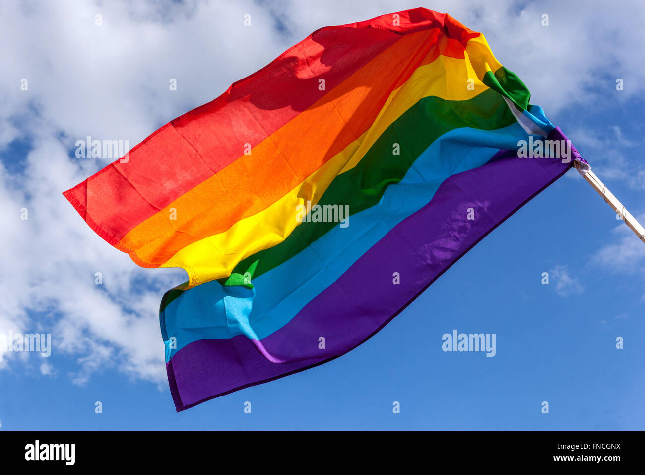 Lgbt flag blowing flapping in wind hi-res stock photography and images ...