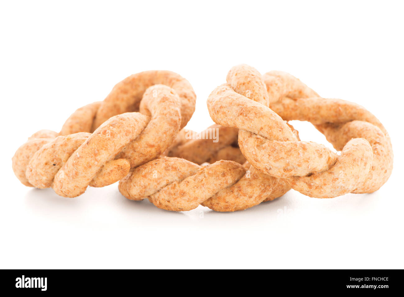 Tasty round olive crackers on white background Stock Photo - Alamy