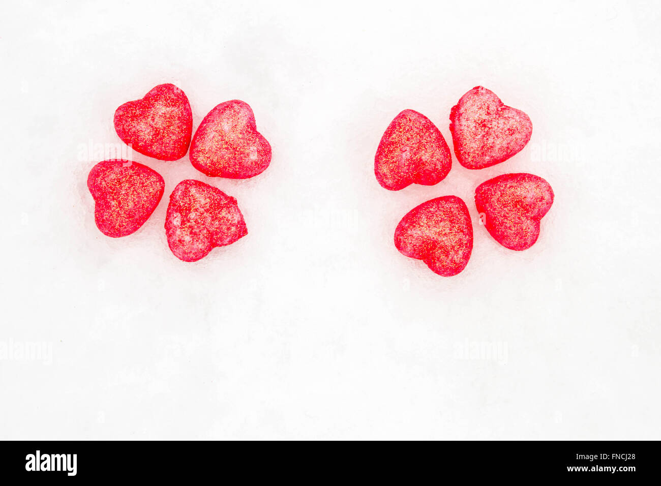 Hearts and snowflakes Cut Out Stock Images & Pictures - Alamy