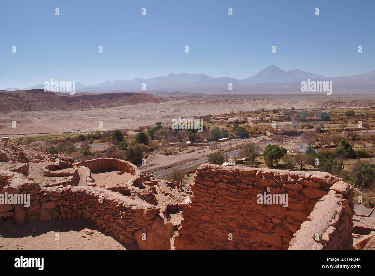 Medieval ruins Pukara de Quitor near San Pedro de Atacama, Chile Stock ...