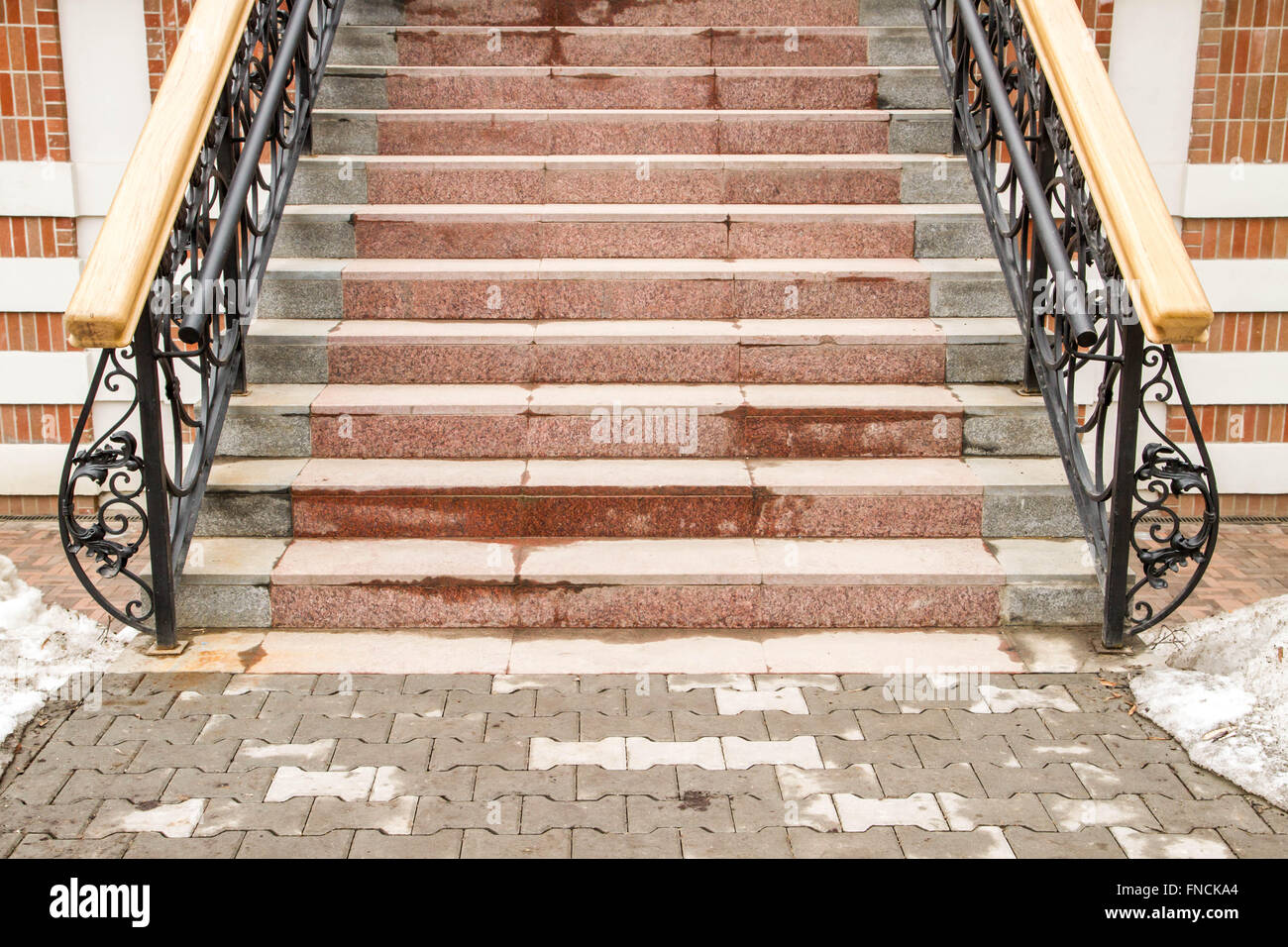 Stairs with railings Stock Photo - Alamy