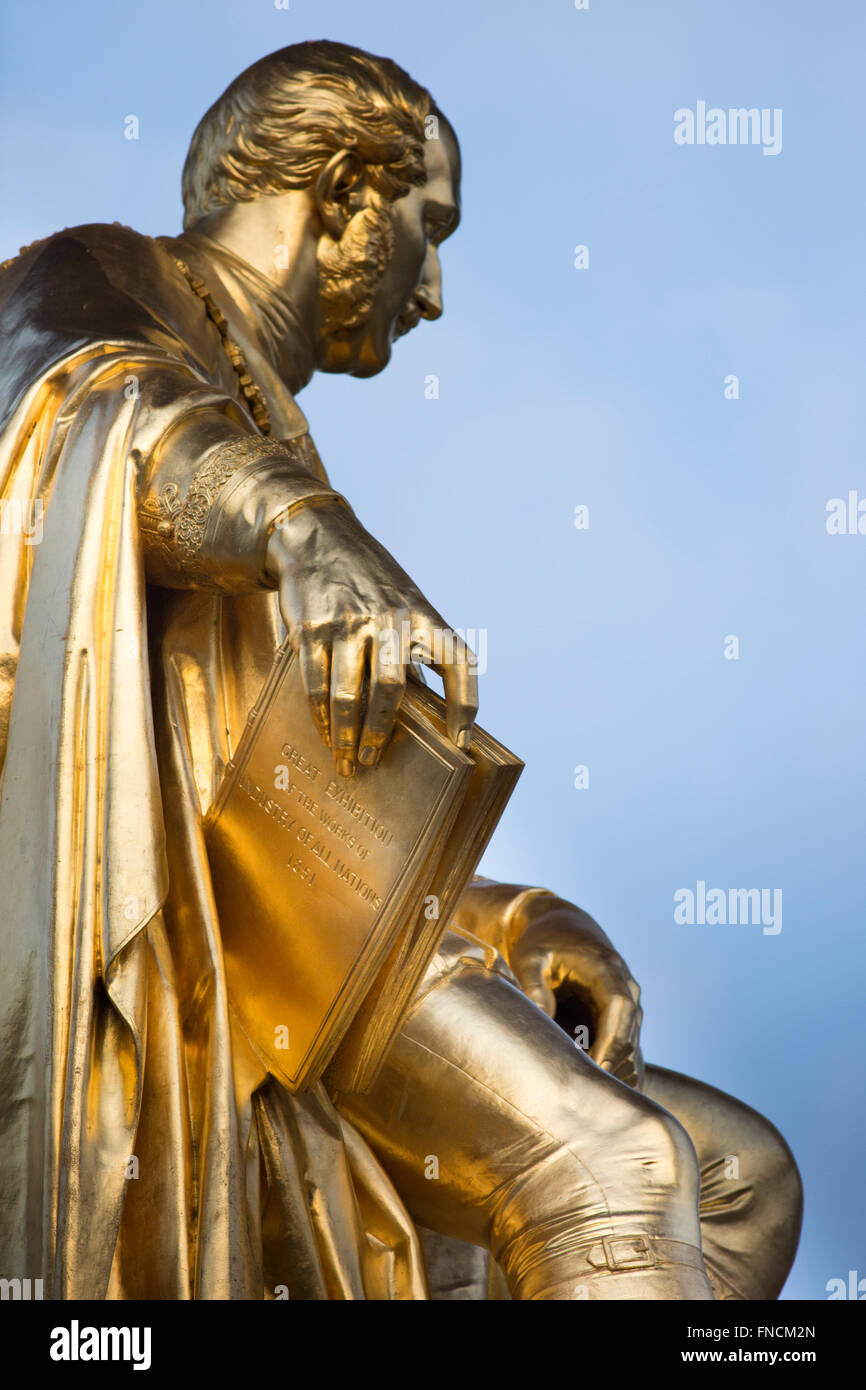 The gilded sculpture of Prince Albert, husband of Queen Victoria,is the ...