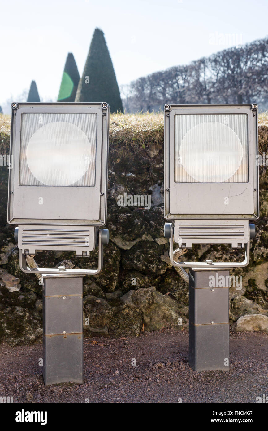 Light floodlight to illuminate buildings Stock Photo - Alamy
