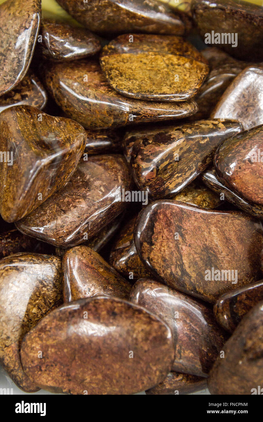 Natural processed stone Bronzit Stock Photo - Alamy