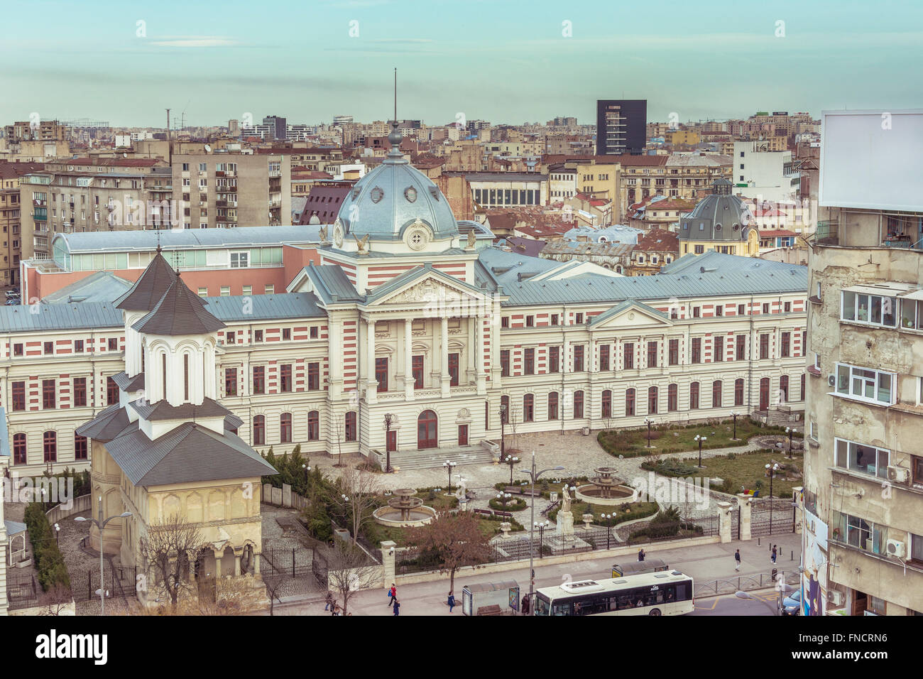 Bucharest city center. Aerial view to Coltea Hospital and University ...