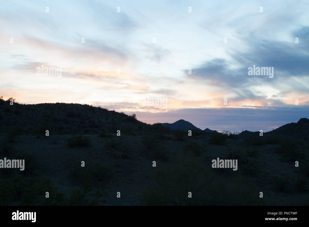 Desert sunset background in Arizona Stock Photo - Alamy