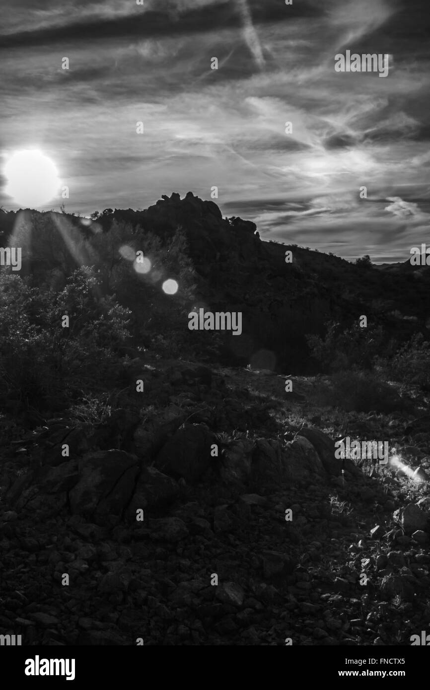 Desert sunset background in Arizona Stock Photo - Alamy