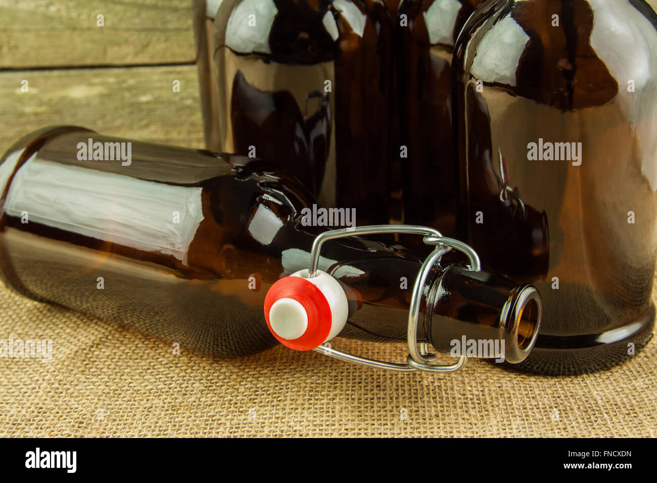 home brew easy cap beer bottles Stock Photo - Alamy
