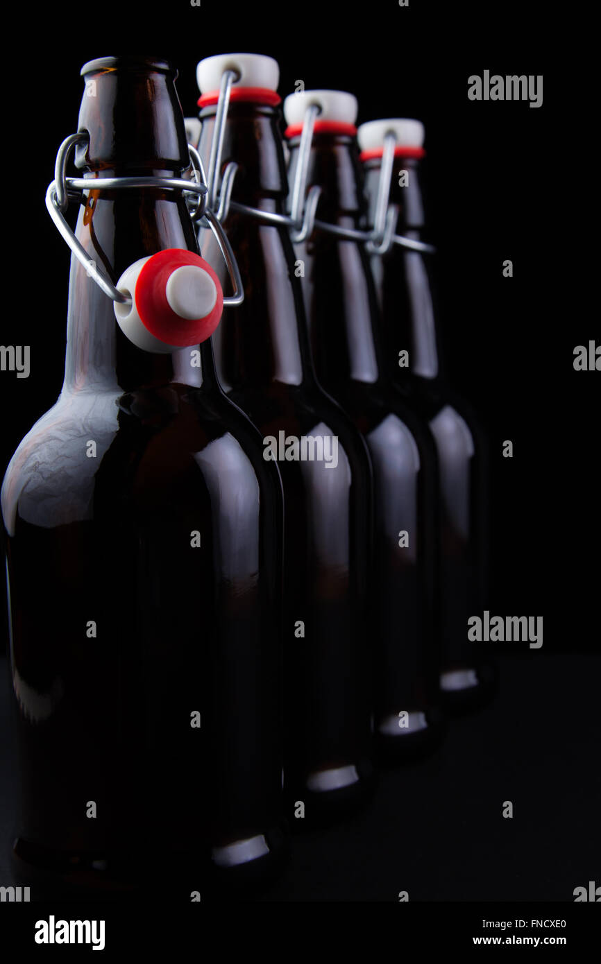 home brew easy cap beer bottles Stock Photo - Alamy