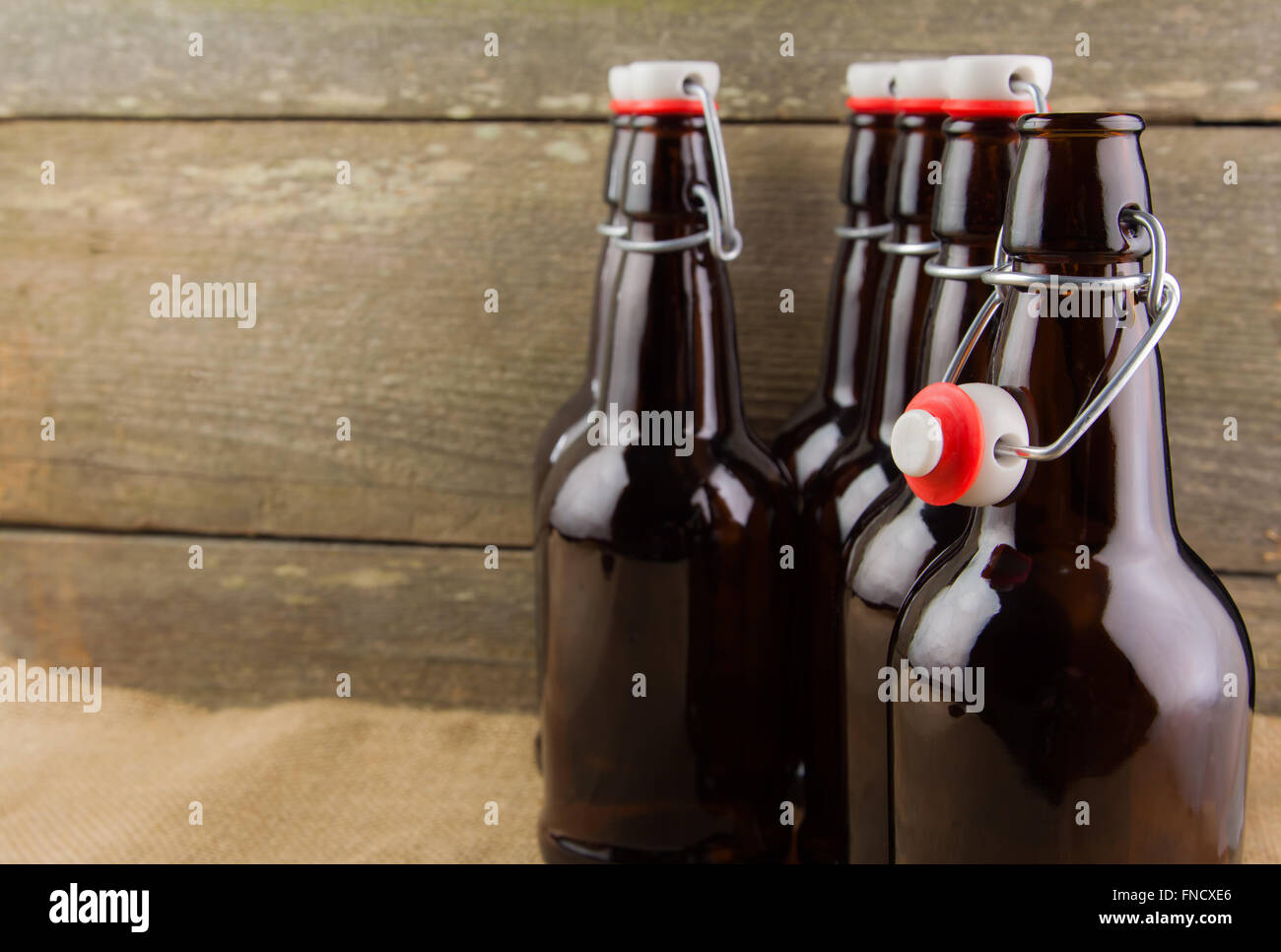 home brew easy cap beer bottles Stock Photo - Alamy