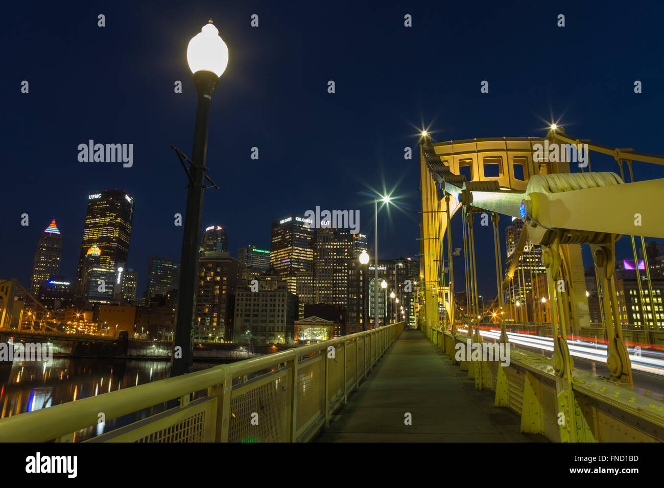 ROBERTO CLEMENTE BRIDGE DOWNTOWN SKYLINE ALLEGHENY RIVER PITTSBURGH ...