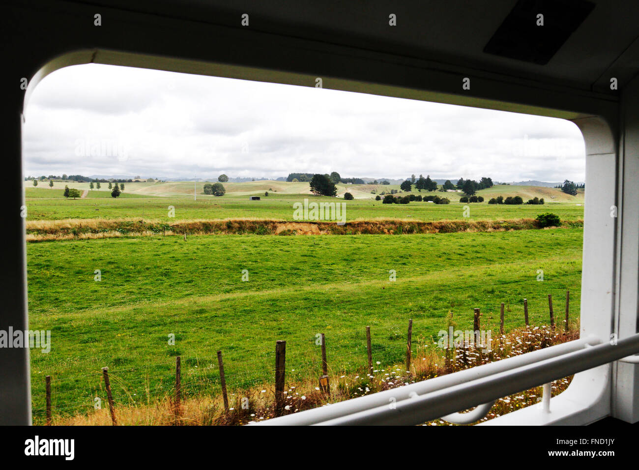 View from inside the open coach of Northern Explorer Train in New ...