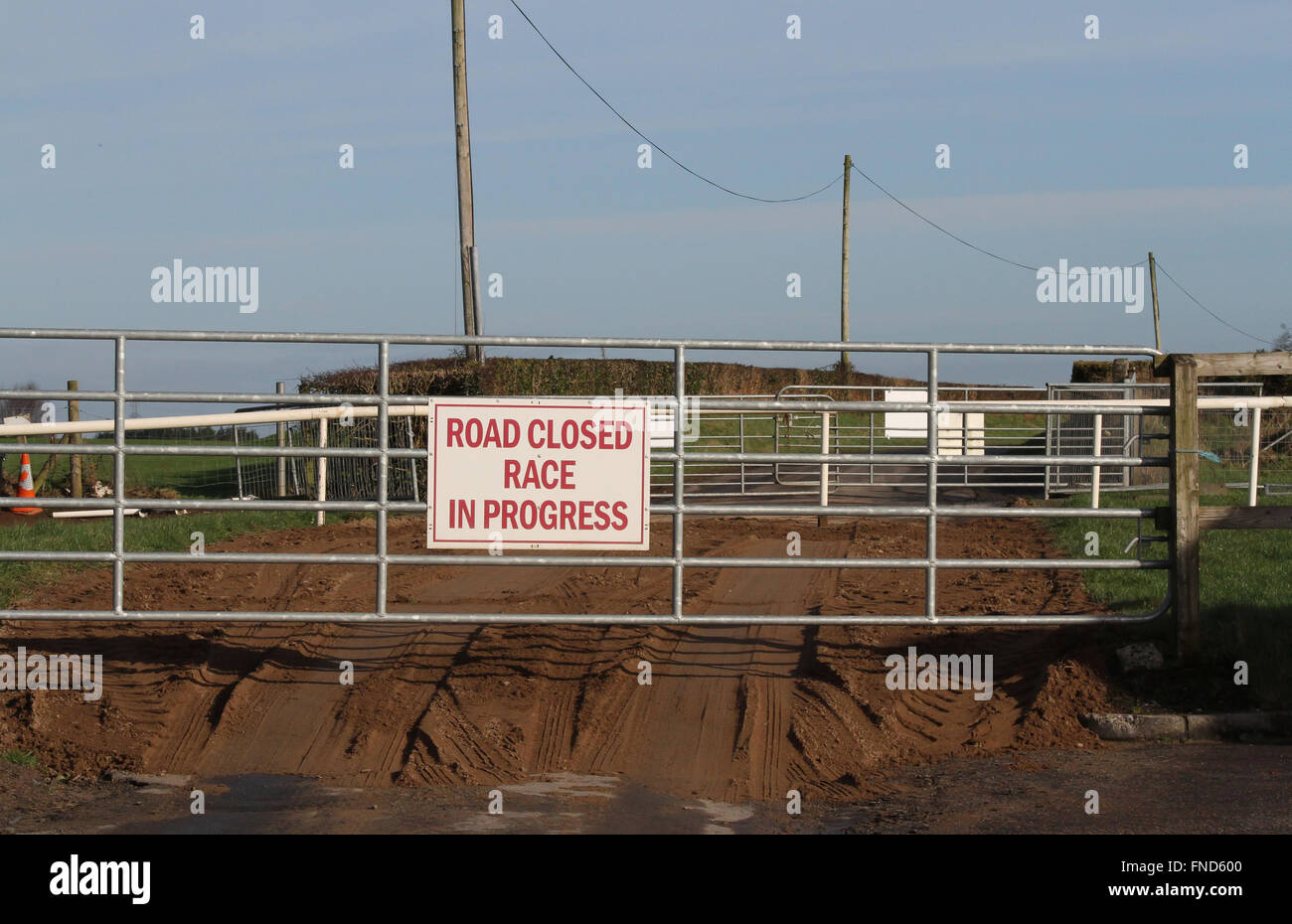 Gate blocking road through racecourse hi-res stock photography and ...