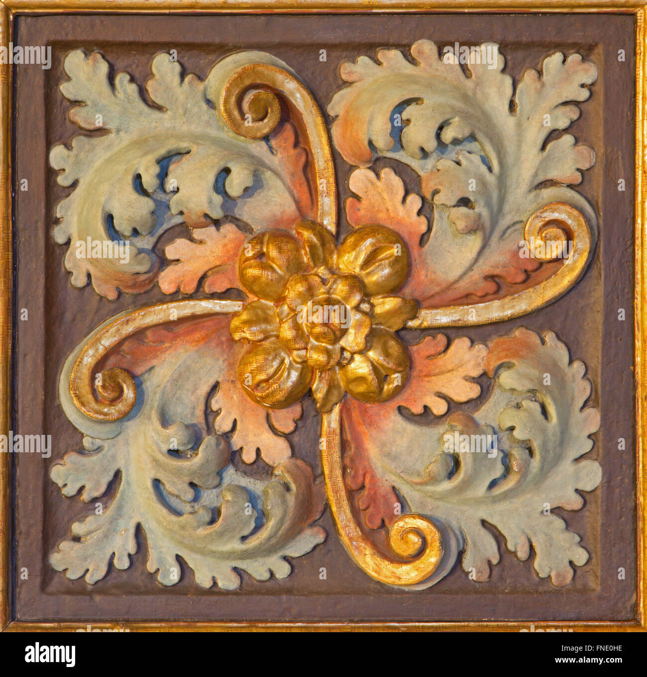 CORDOBA, SPAIN - MAY 26, 2015: The baroque carved and polychrome floral ...