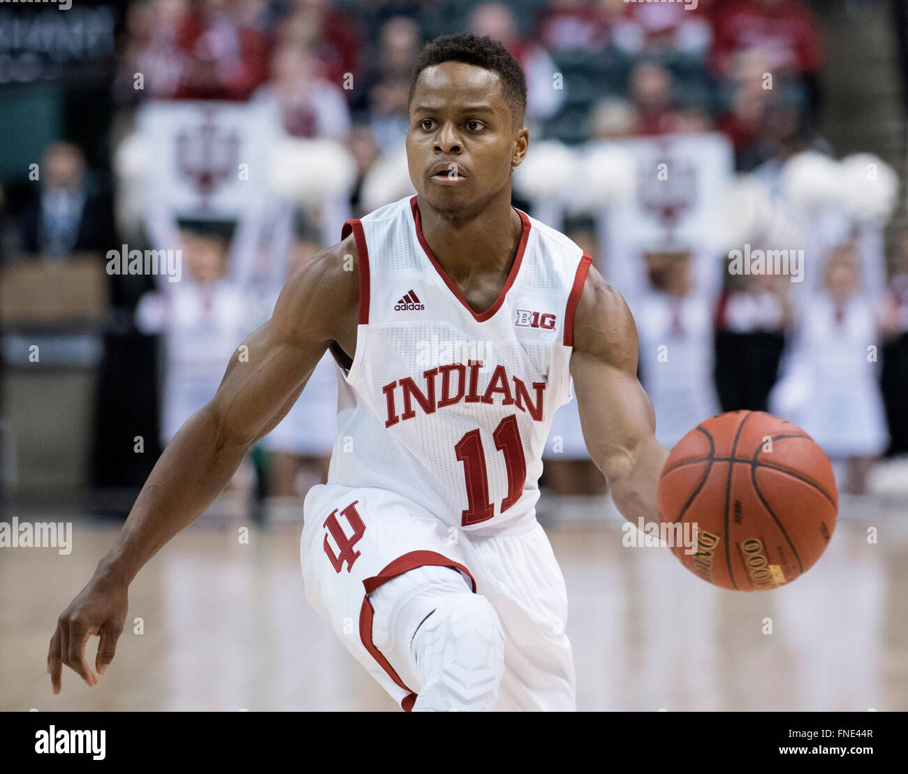 Indianapolis, IN. USA. 11th Mar, 2016. Indiana Hoosiers guard Yogi ...