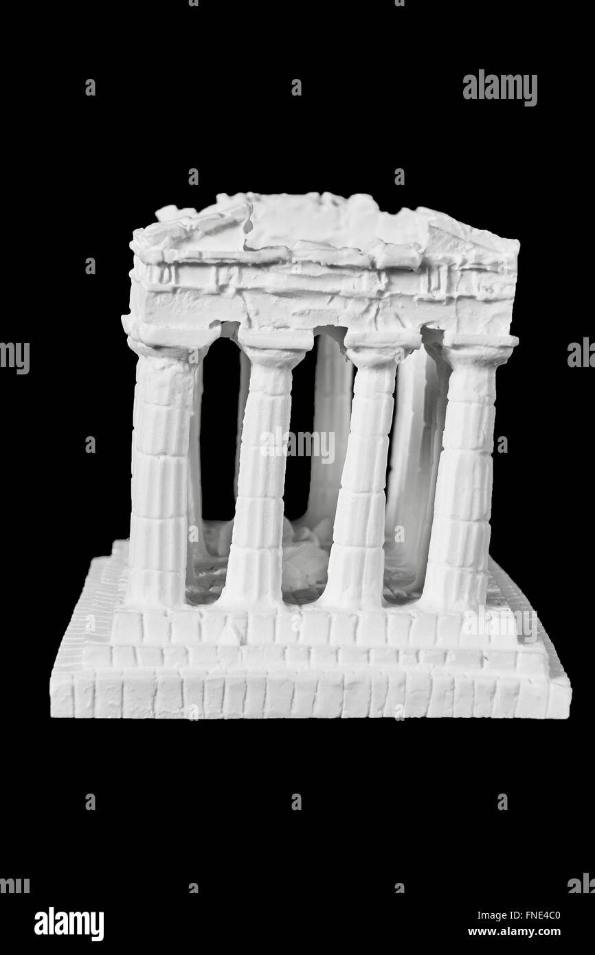 White marble of acropolis on black background Stock Photo - Alamy