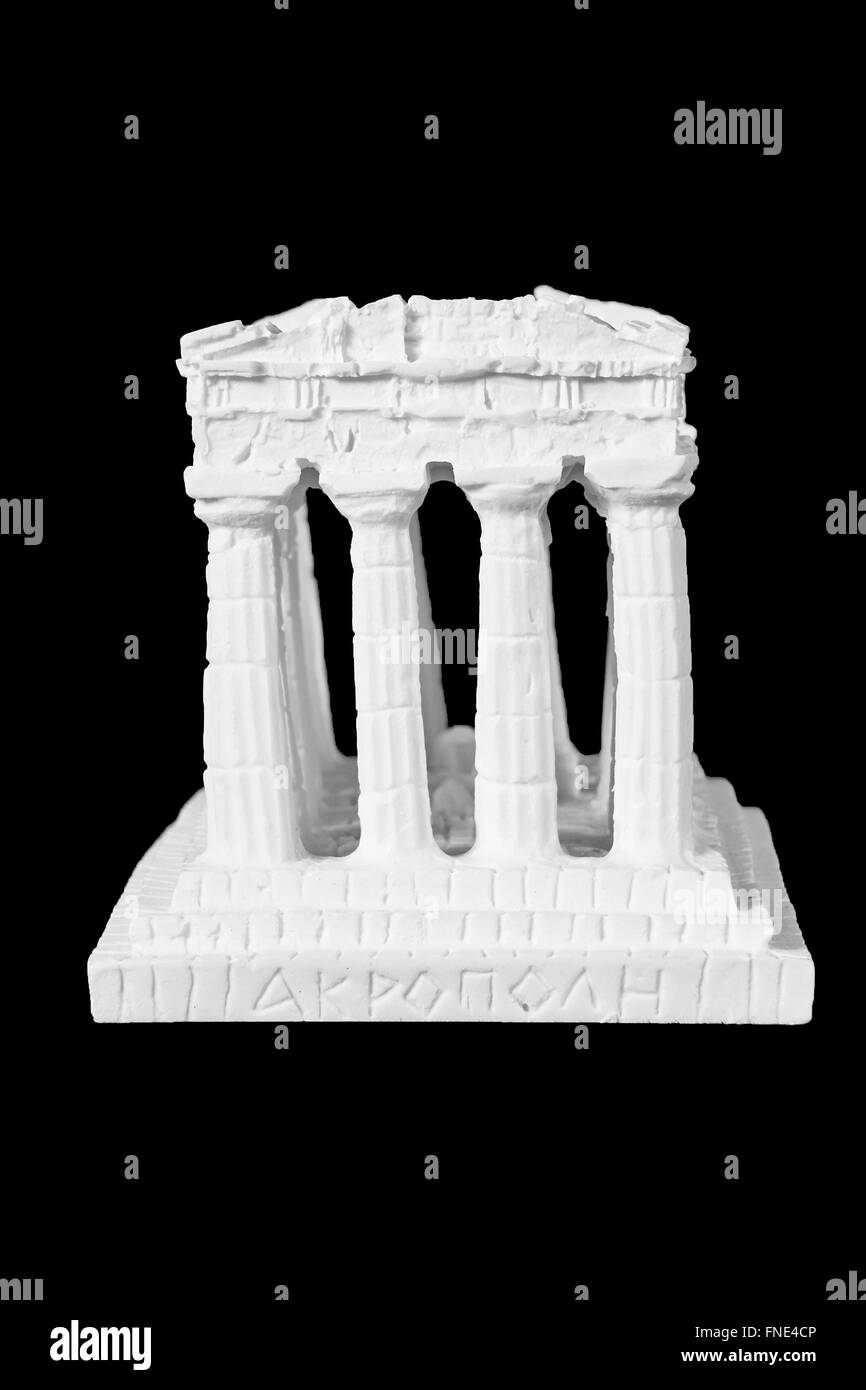 White marble of acropolis on black background Stock Photo - Alamy