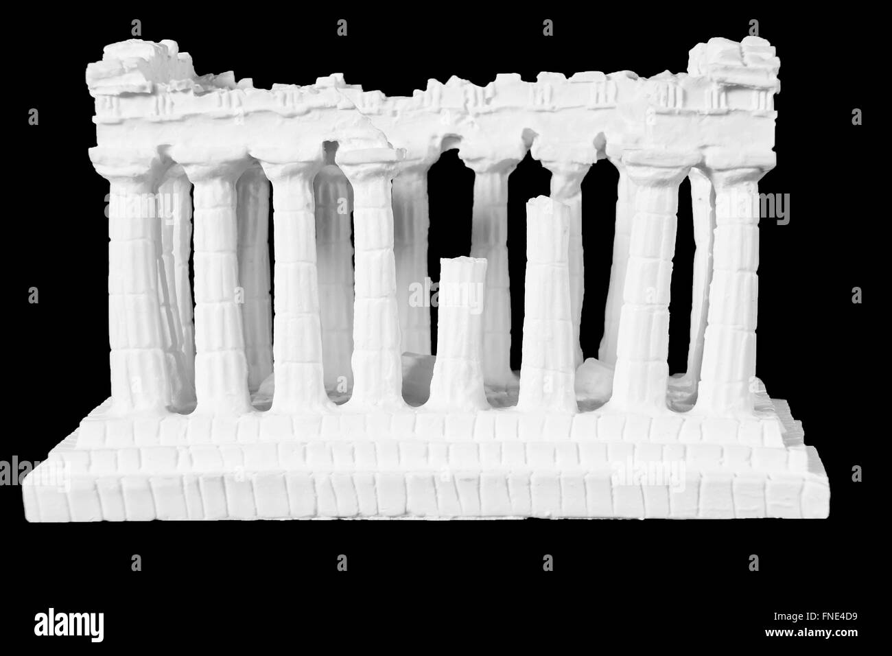 White marble of acropolis on black background Stock Photo - Alamy