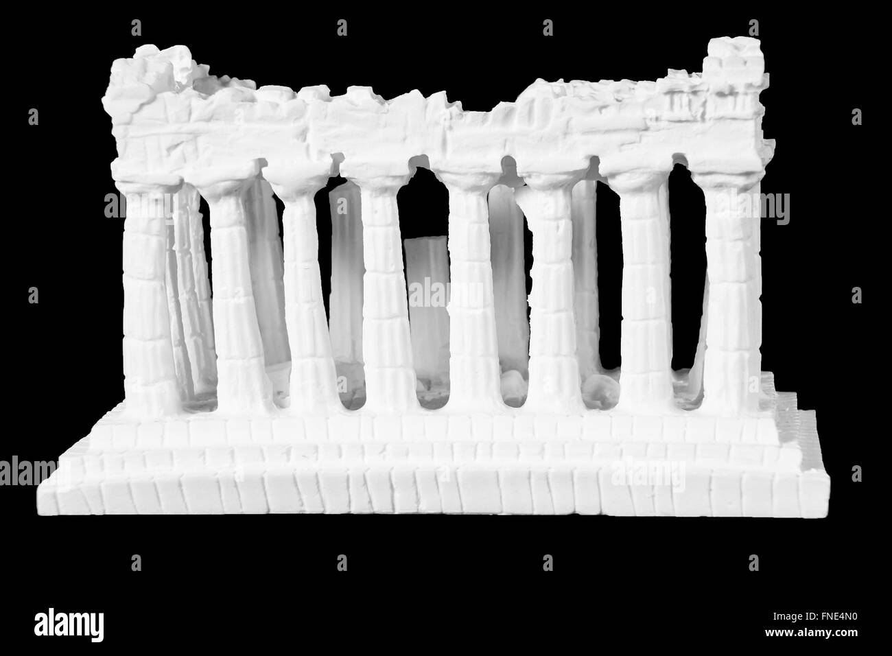 White marble of acropolis on black background Stock Photo - Alamy