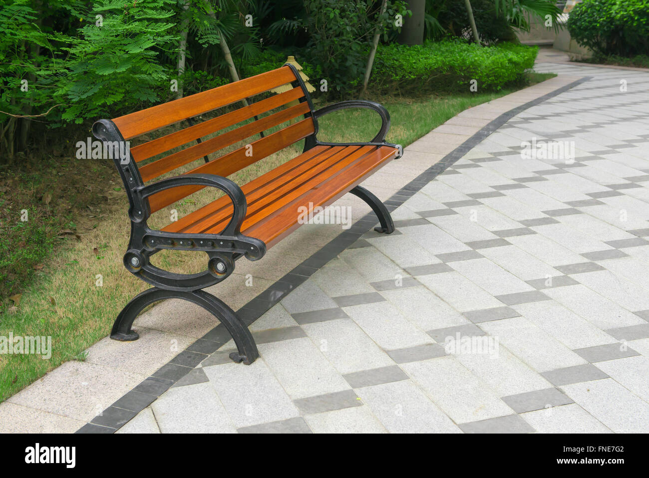 chair in a park in outdoor Stock Photo - Alamy
