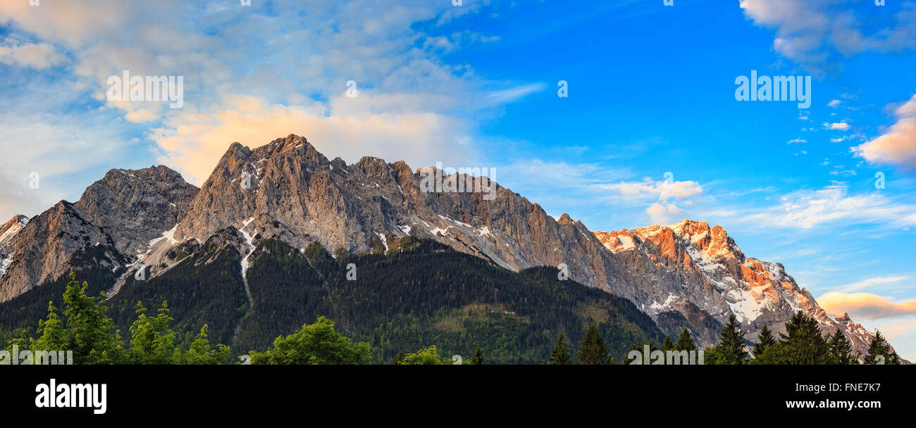 Zugspitze top of Germany panorama Stock Photo - Alamy