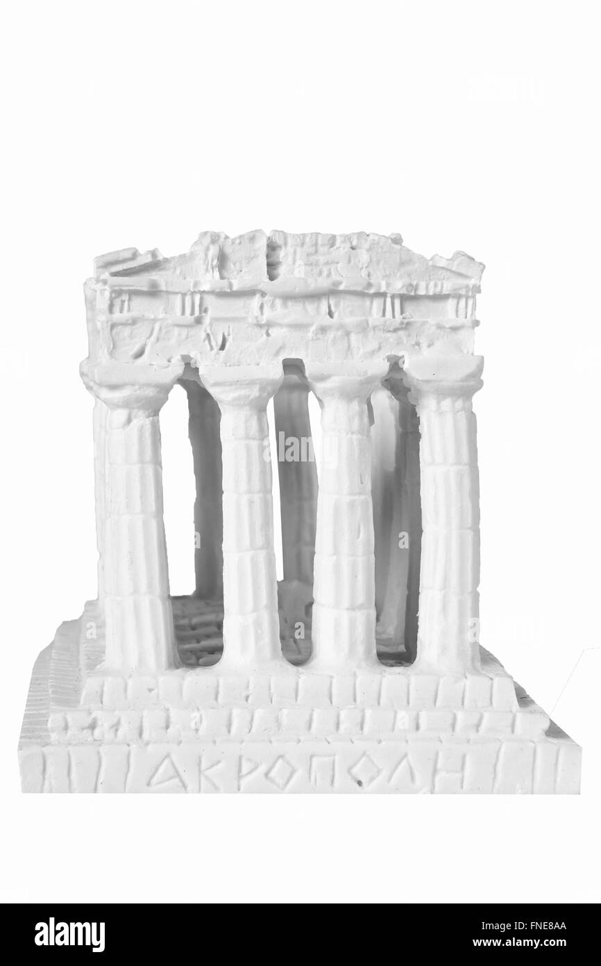 White marble of acropolis on white background Stock Photo - Alamy