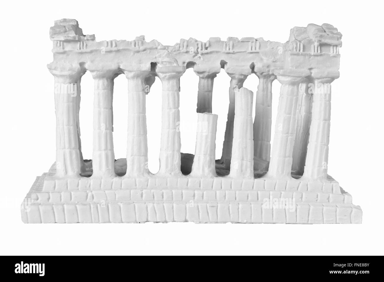 White marble of acropolis on white background Stock Photo - Alamy