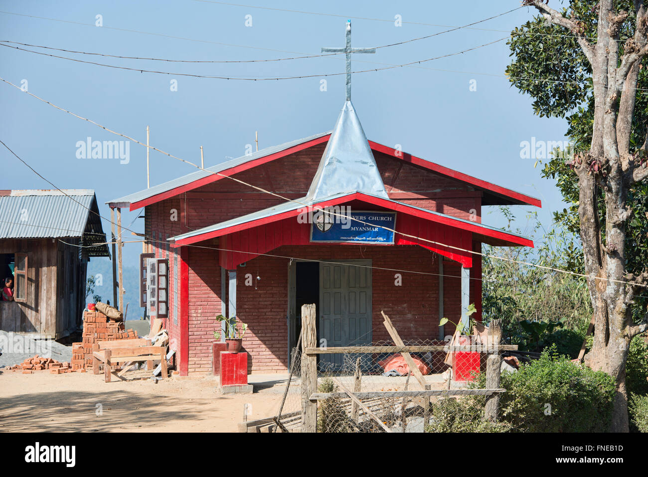 Believers Church in Mindat, Chin State, Myanmar Stock Photo - Alamy