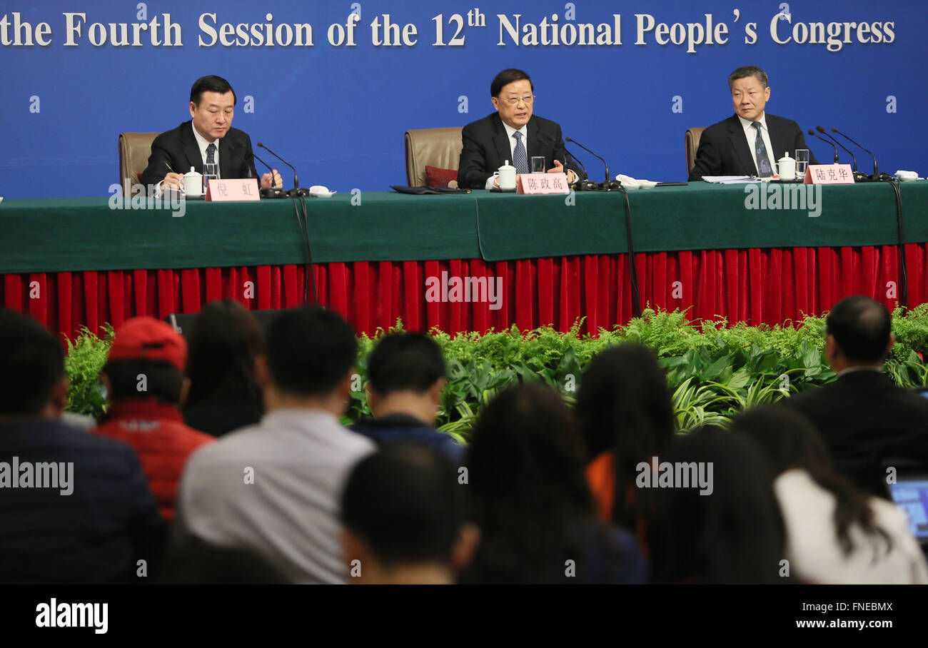 Beijing, China. 15th Mar, 2016. Minister of Housing and Urban-Rural ...