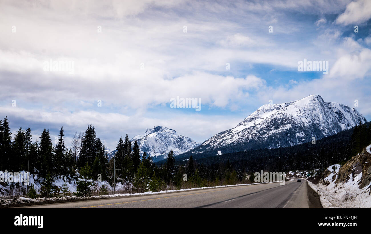 The summit of the Coquihalla Highway as it winds through the Coastal ...