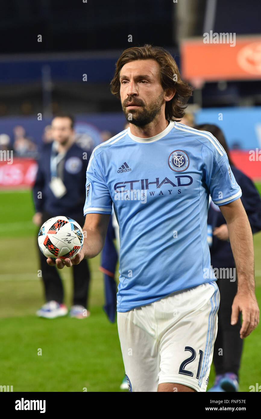 the Bronx, New York, USA. 13th Mar, 2016. Andrea Pirlo (NYCFC), MARCH ...