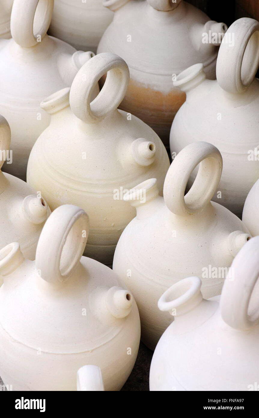 Botijos (typical earthenware drinking jugs). Majorca. Balearic Islands ...