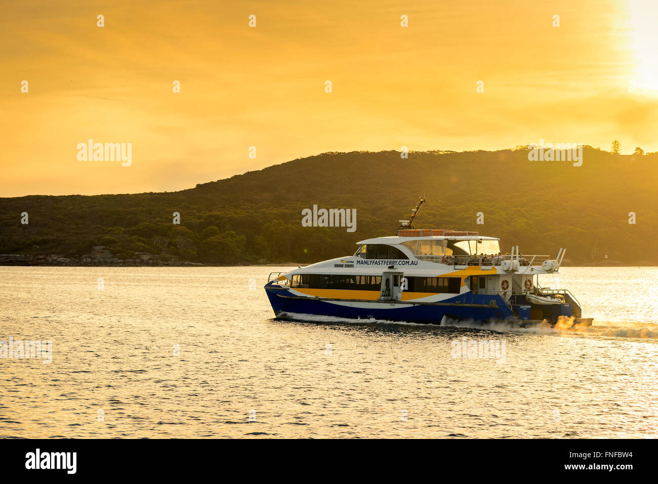 Sydney, Australia - November 10, 2015: Manly Fast Ferry boat heading to ...