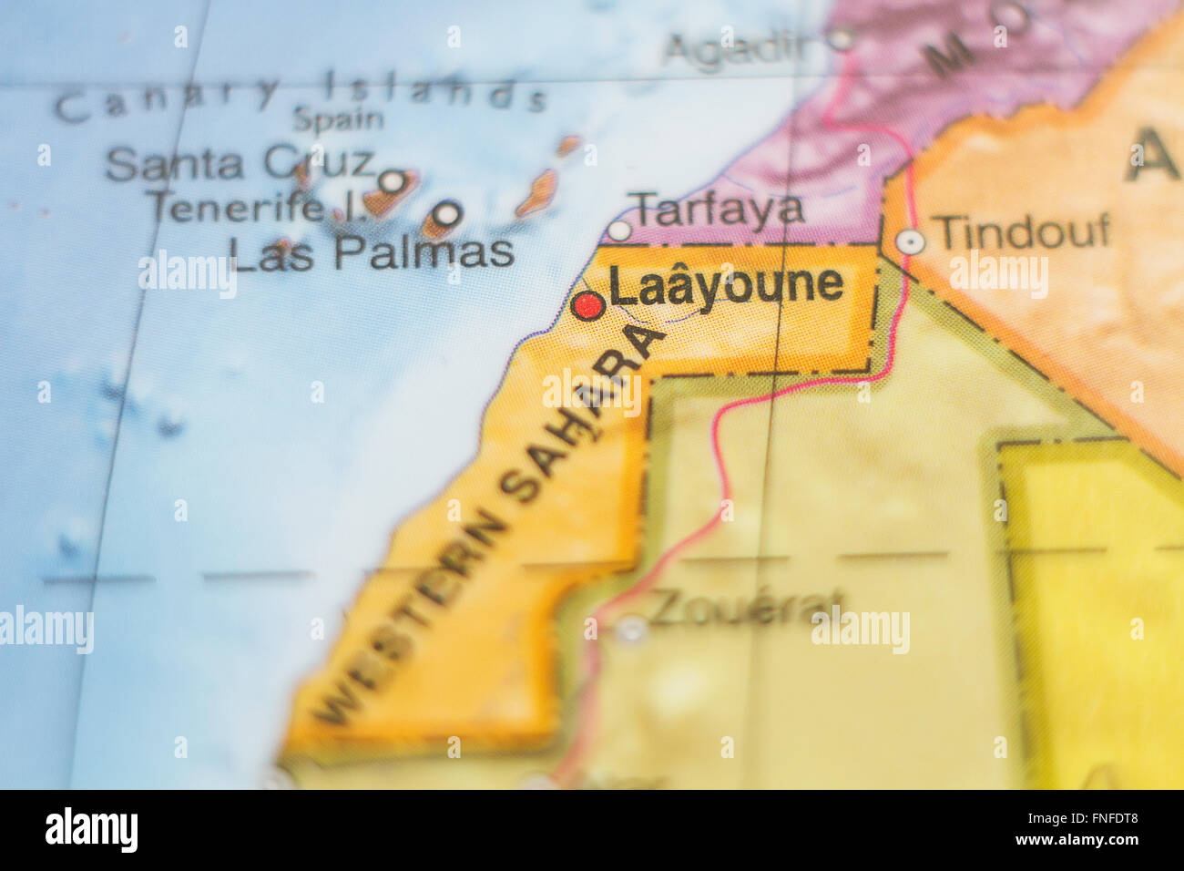 Beautiful photo of a map of Western Sahara and the capital Laayoune ...