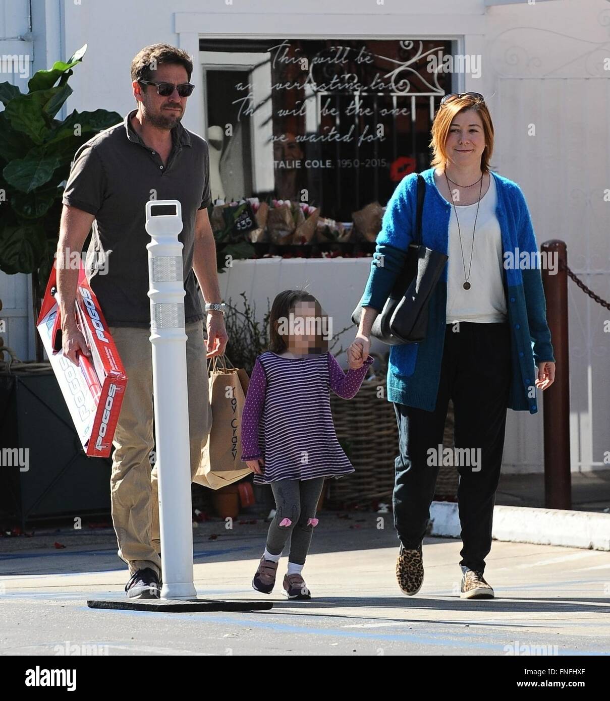 Alyson Hannigan and her husband Alexis Denisof out and about with their ...